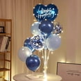 11-Piece Glittery Love-Themed Birthday Balloon Set with Stand and LED ...