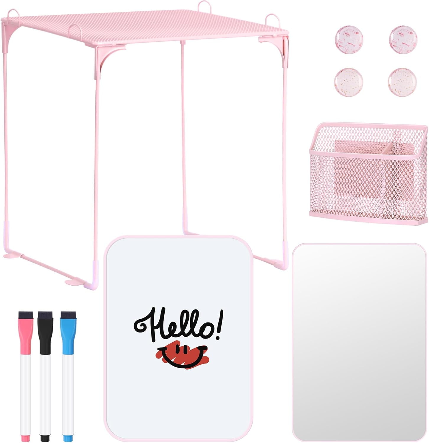 11-Piece Locker Accessories Kit with Shelf, Magnetic Mirror, Magnetic ...