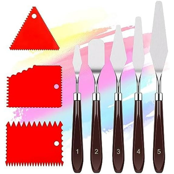 11-Piece Painting Knife Set - 5 Stainless Steel Palette Knives & 6 ...