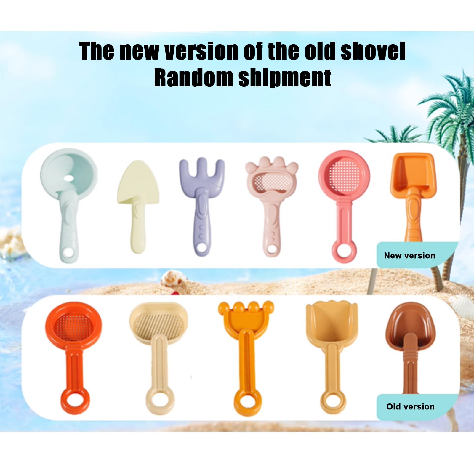 11 Piece Plastic Beach Toy Set with Bucket, Shovels, Molds, Sifters ...