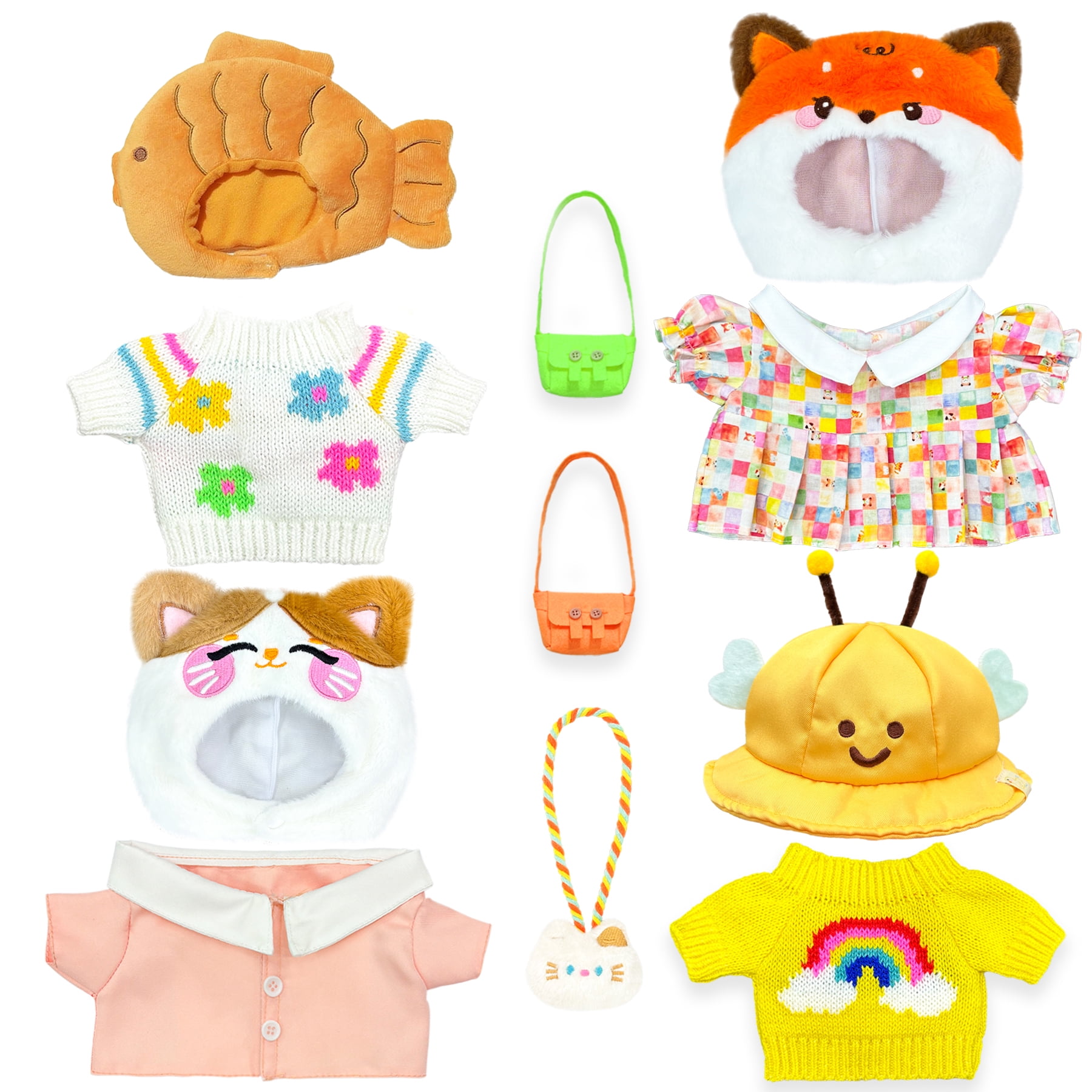 11-Piece Stuffed Animal Clothes & Accessories Set for 12-Inch Plush ...