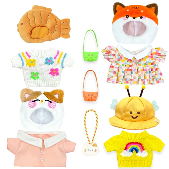 11-Piece Stuffed Animal Clothes & Accessories Set for 12-Inch Plush ...