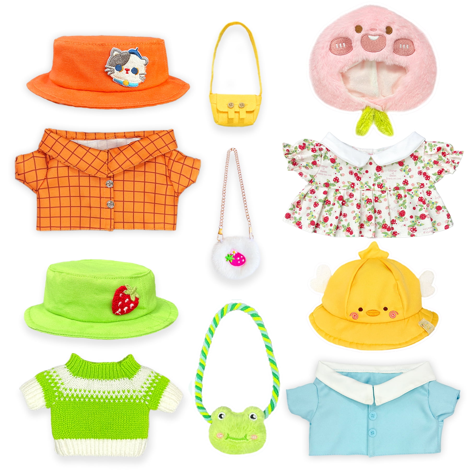 11-Piece Stuffed Animal Clothes & Accessories Set for 12-Inch Plush ...