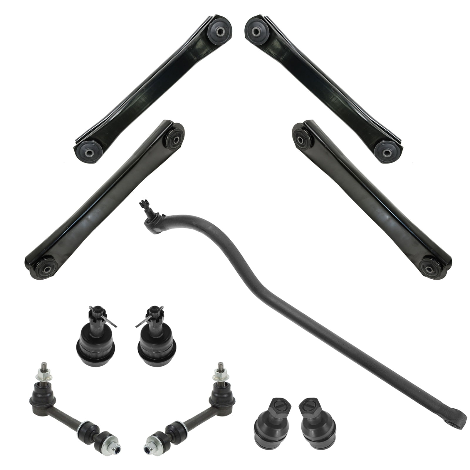 11 Piece Suspension Kit Control Arms Ball Joints Track Bar Sway Bar ...