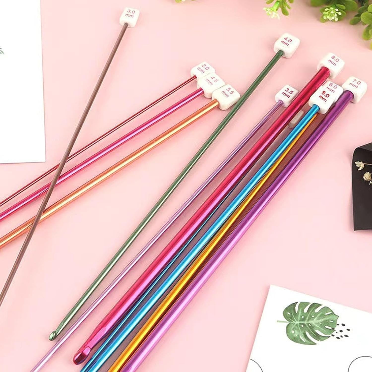11 Piece Tunisian Crochet Hook Set 2mm to 8mm Multicolor Afghan Needles ...
