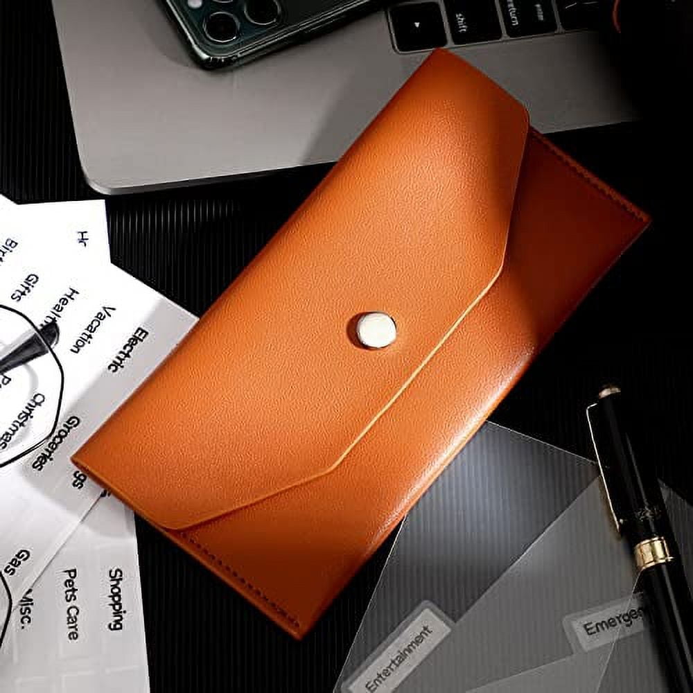 11 Pieces Cash Envelope Wallet PU Leather Cash Envelopes Cash Wallet ...