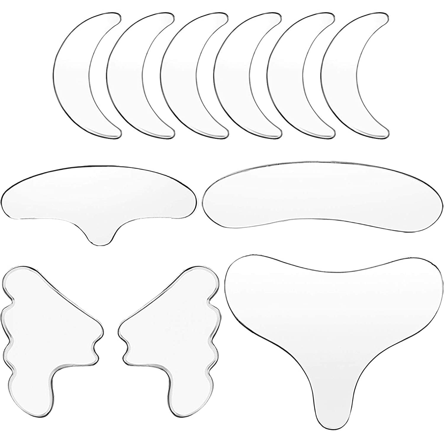 11 Pieces Chest/Face Wrinkle Patches, Reusable Anti Wrinkle Pads for ...