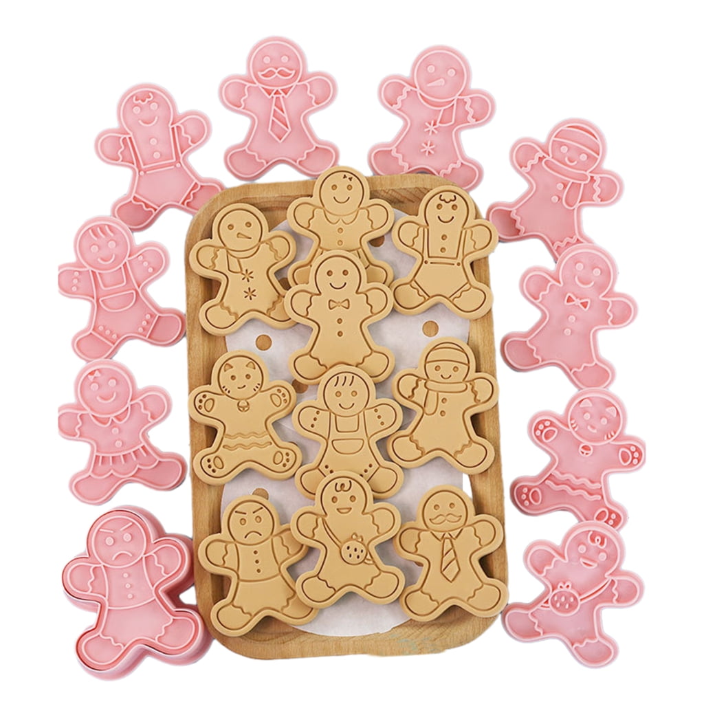 11 Pieces Christmas Cookie Molds Gingerbreads Man Shaped Cookie Cutters ...