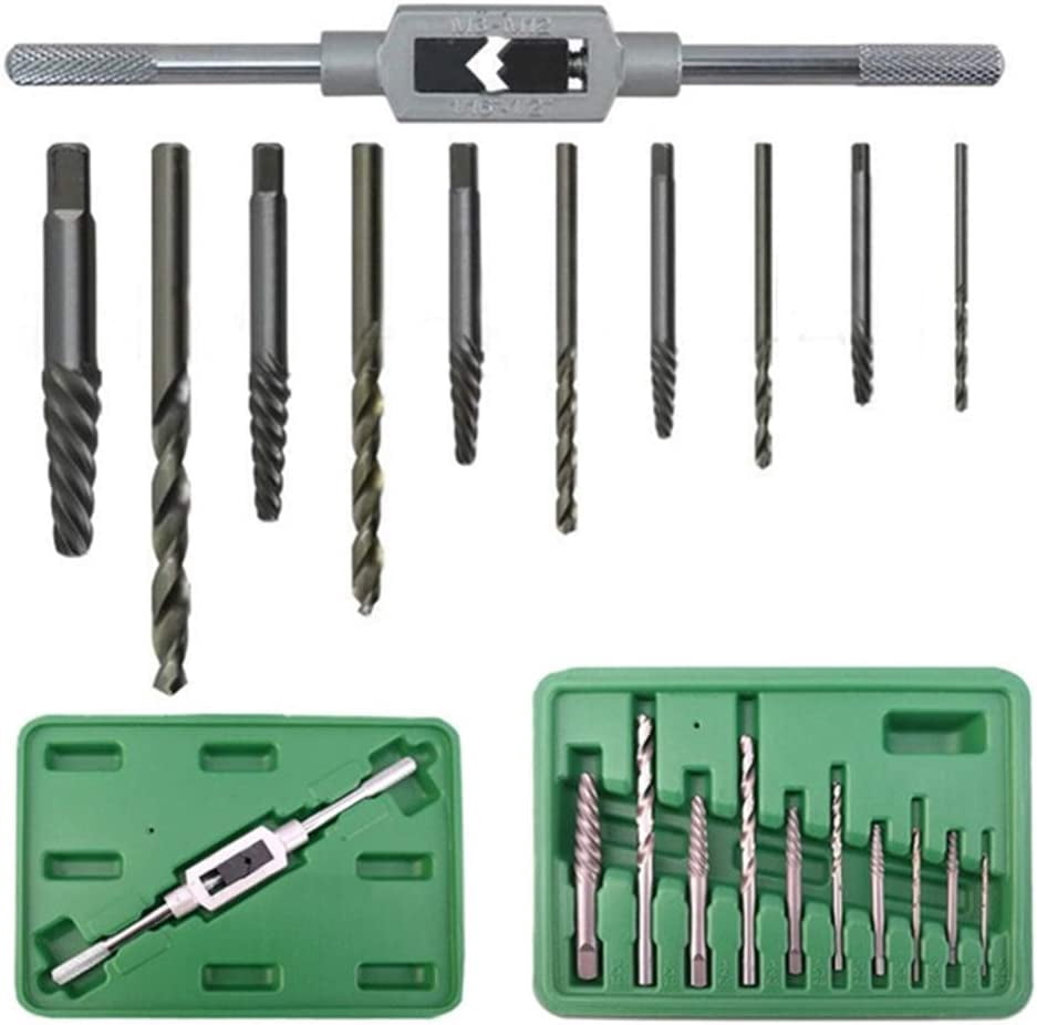 11 Pieces Damaged Screw Extractor Set, Remove Broken Head Screw & Bolt ...