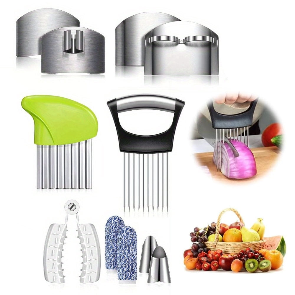 11 Pieces Finger Guard Set for Cutting 4 Stainless Steel Knife Cutting ...