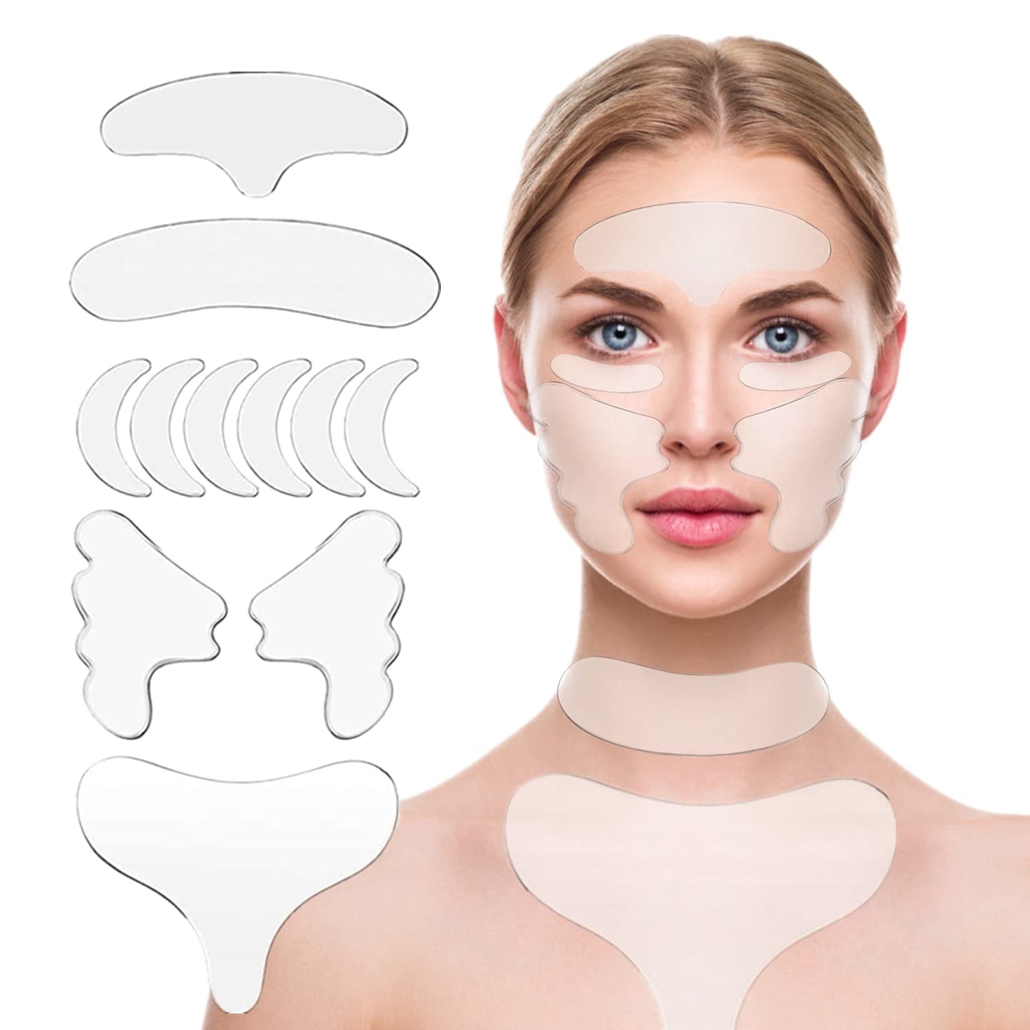 11 Pieces Silicone Patches for Wrinkles,Reusable Silicone Chest Wrinkle ...