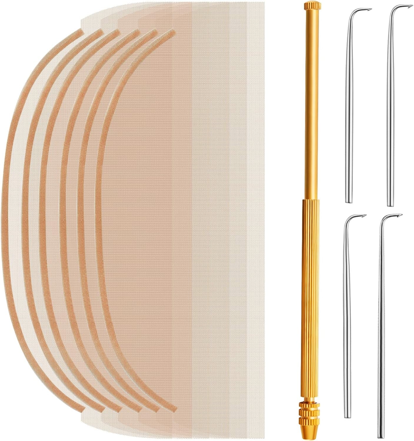 11 Pieces Wig Making Kit Including 6 Swiss Lace Net and Brass ...