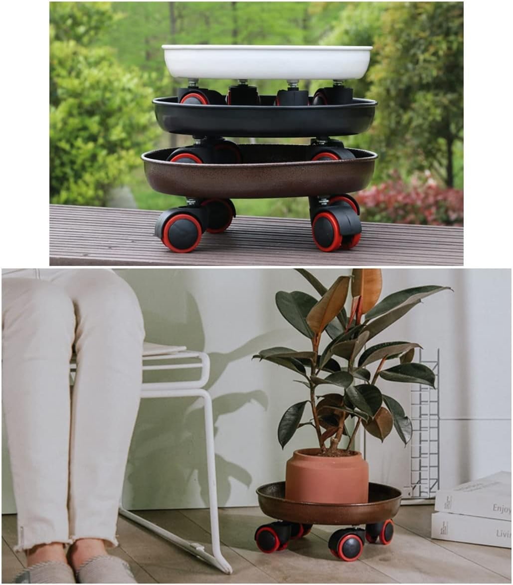 11" Plant Caddy with Rolling Wheels, Heavy Duty Plant Stand on Casters ...