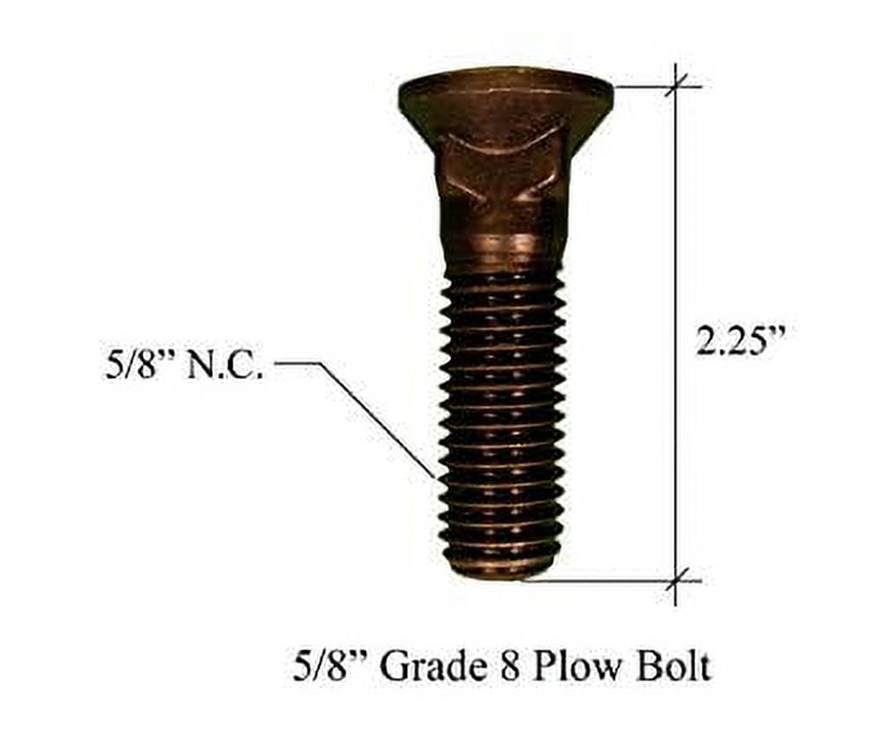 11 - Plow Bolts & Nuts for Blades/Cutting Edges, 5/8 x 2 1/2 - Grade 8 ...