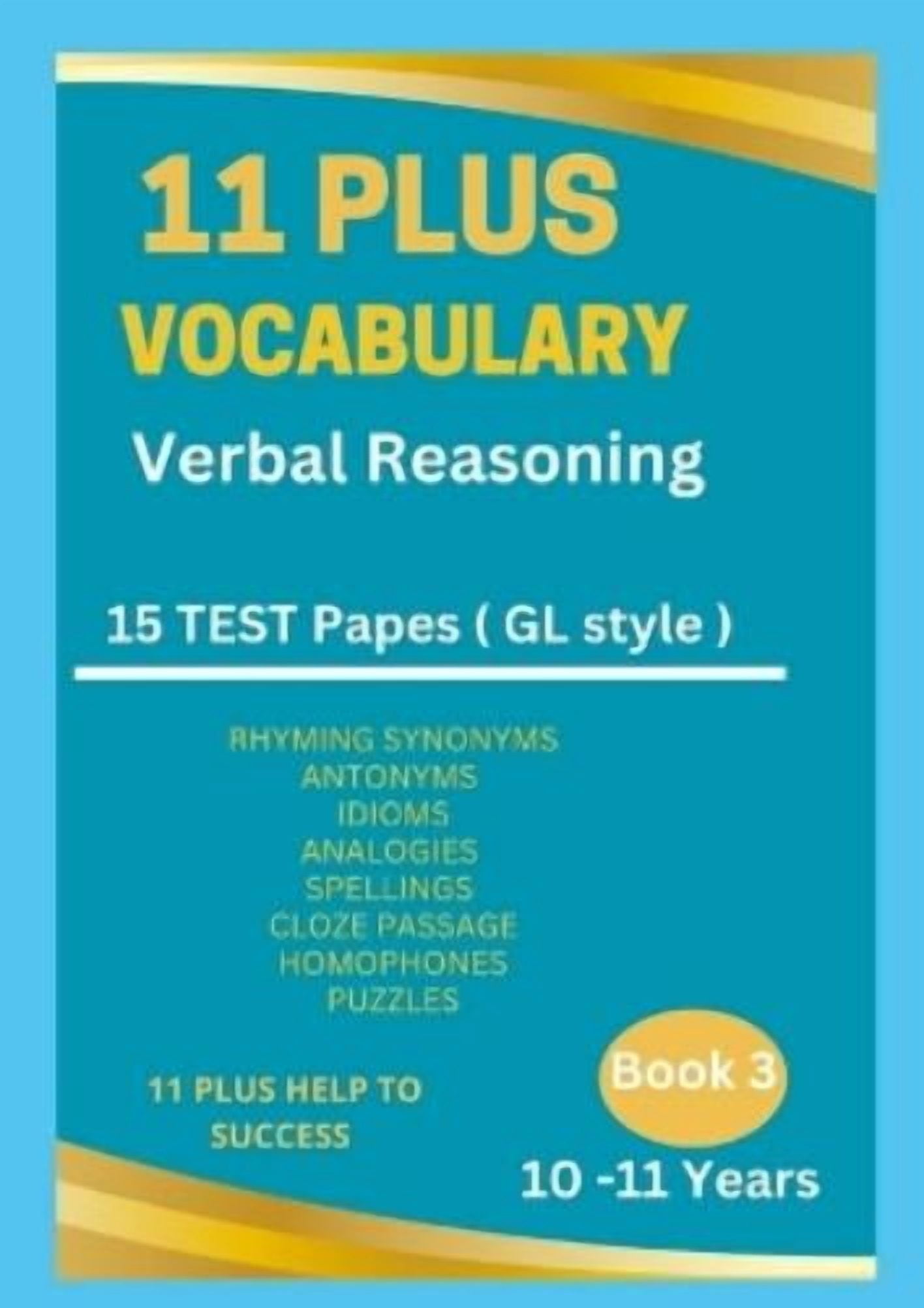 11 Plus Help to Success 11 Plus Vocabulary Verbal Reasoning Book 3 - 10 ...