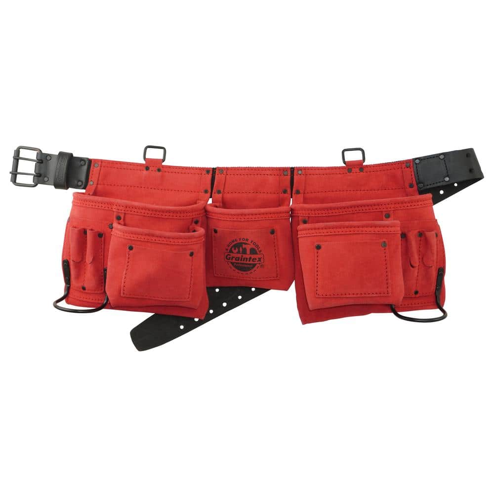 11-Pocket Suede Leather Tool Apron in Red - Walmart.com