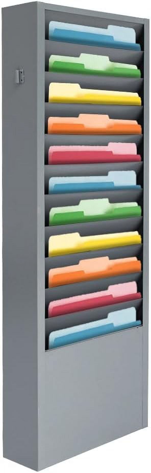 11 Pockets Hanging Wall File Holder Organizer, Metal Wall Mount Paper ...