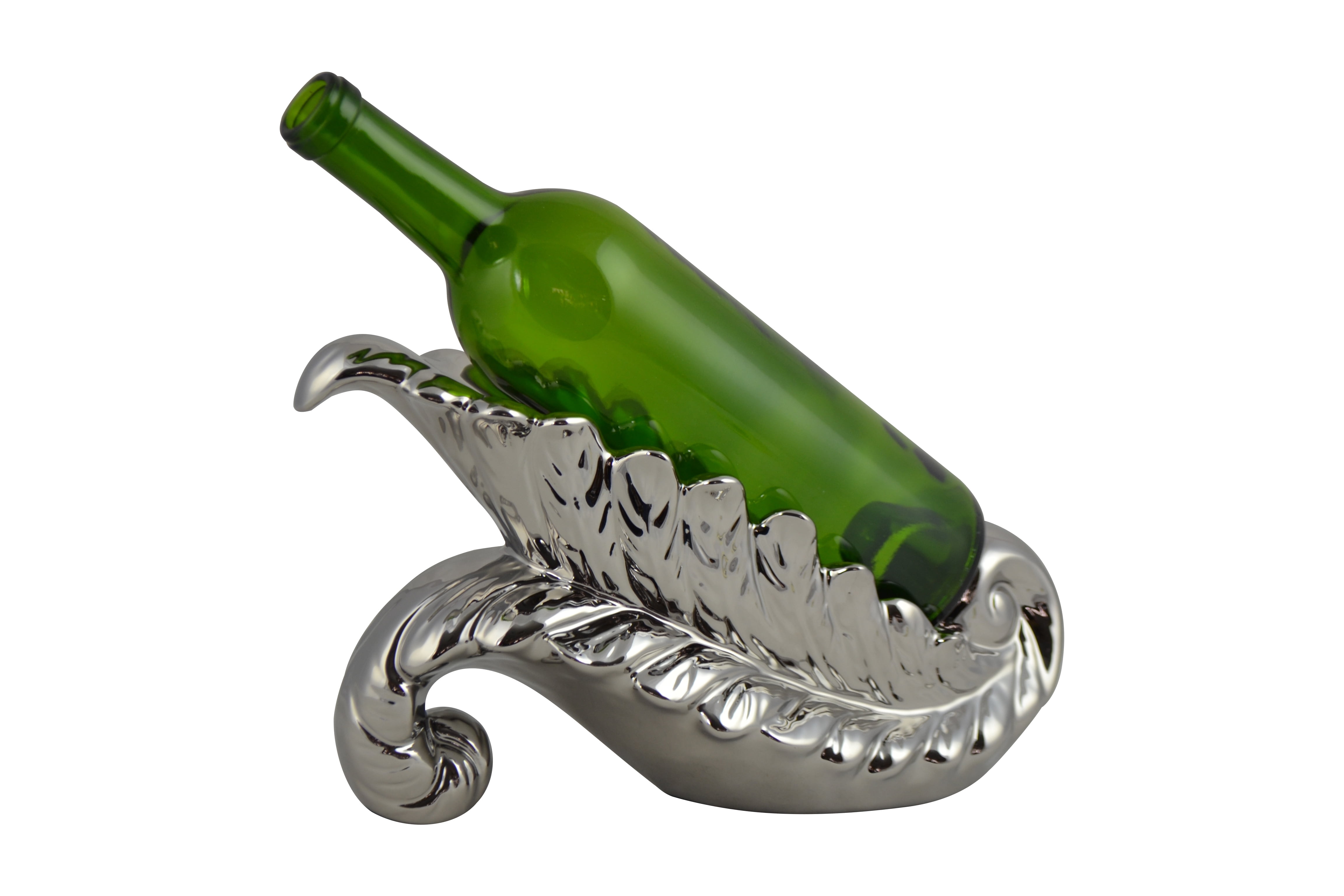 11" Polished Silver Cornucopia Bottle Holder - Walmart.com