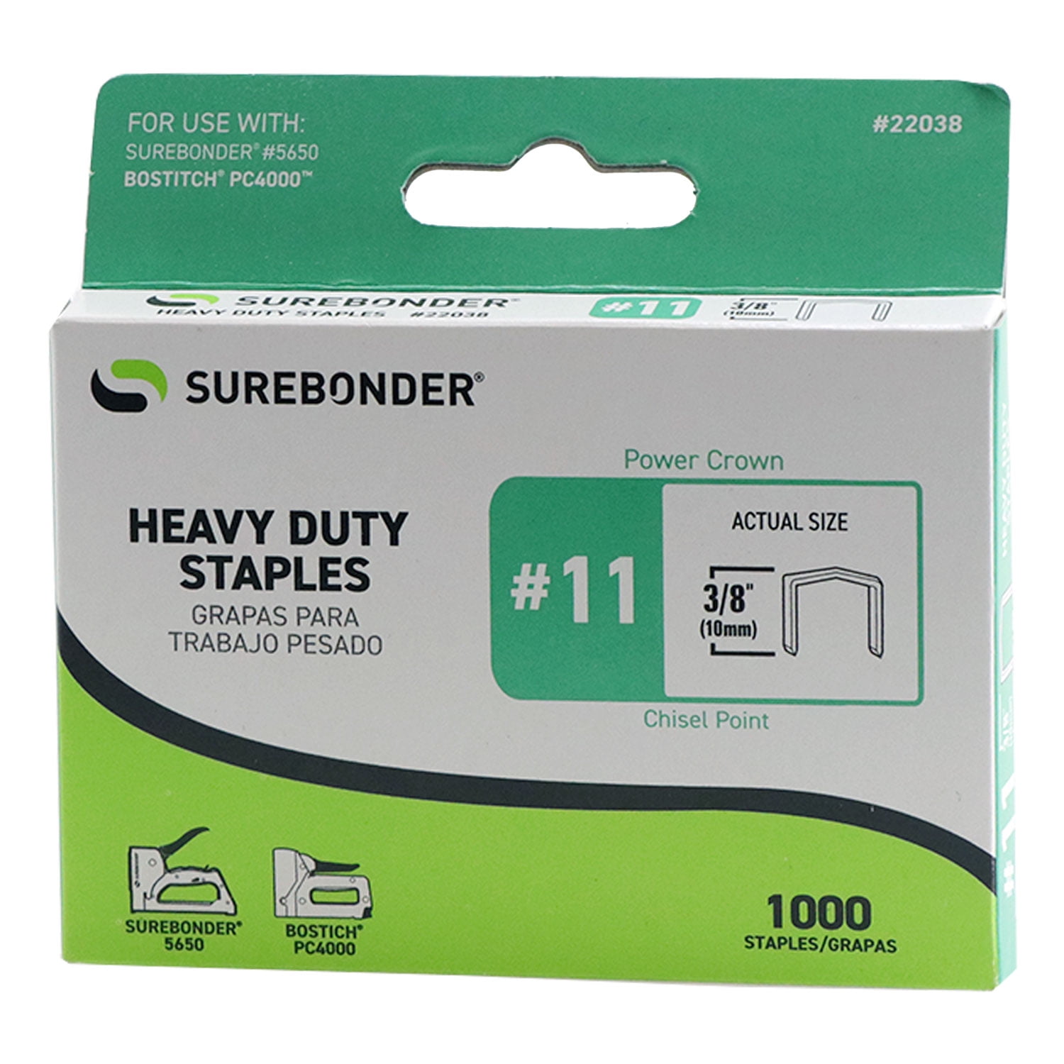 #11 Power Crown Staples - 3/8" - 1000 ct. - Walmart.com