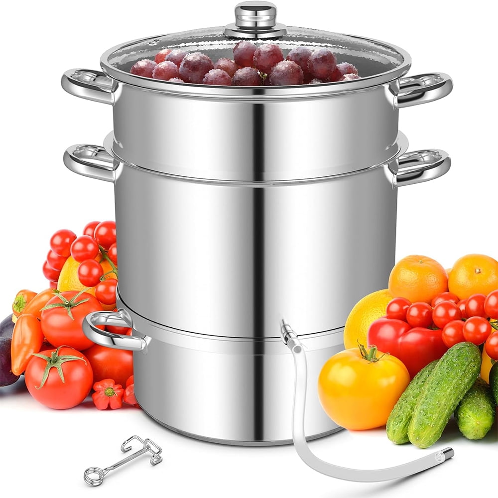 Stainless Steel 11 Quart Juice Steamer, Multi-Function Cookware for ...