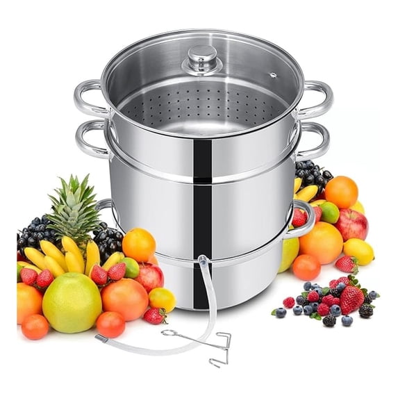 11-Quart Juicer Stainless Steel, Steamer Extractor Pot for Fruit ...