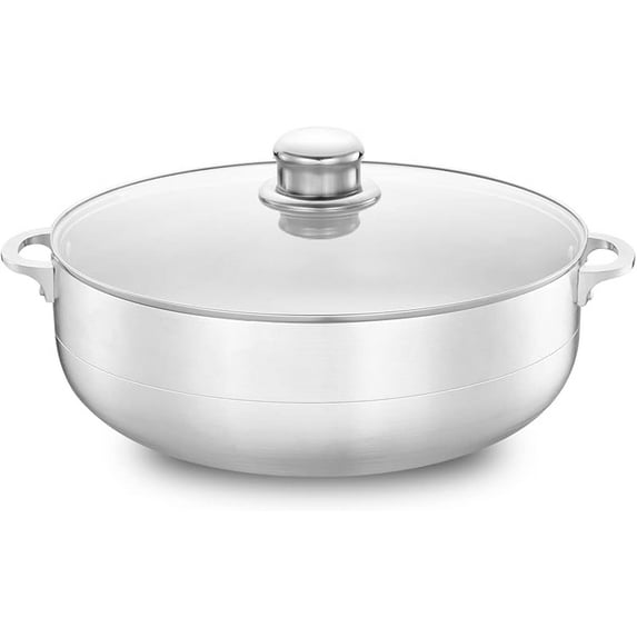 11-Quart Nonstick Aluminum Caldero Pot with Glass Lid & Riveted Handle ...