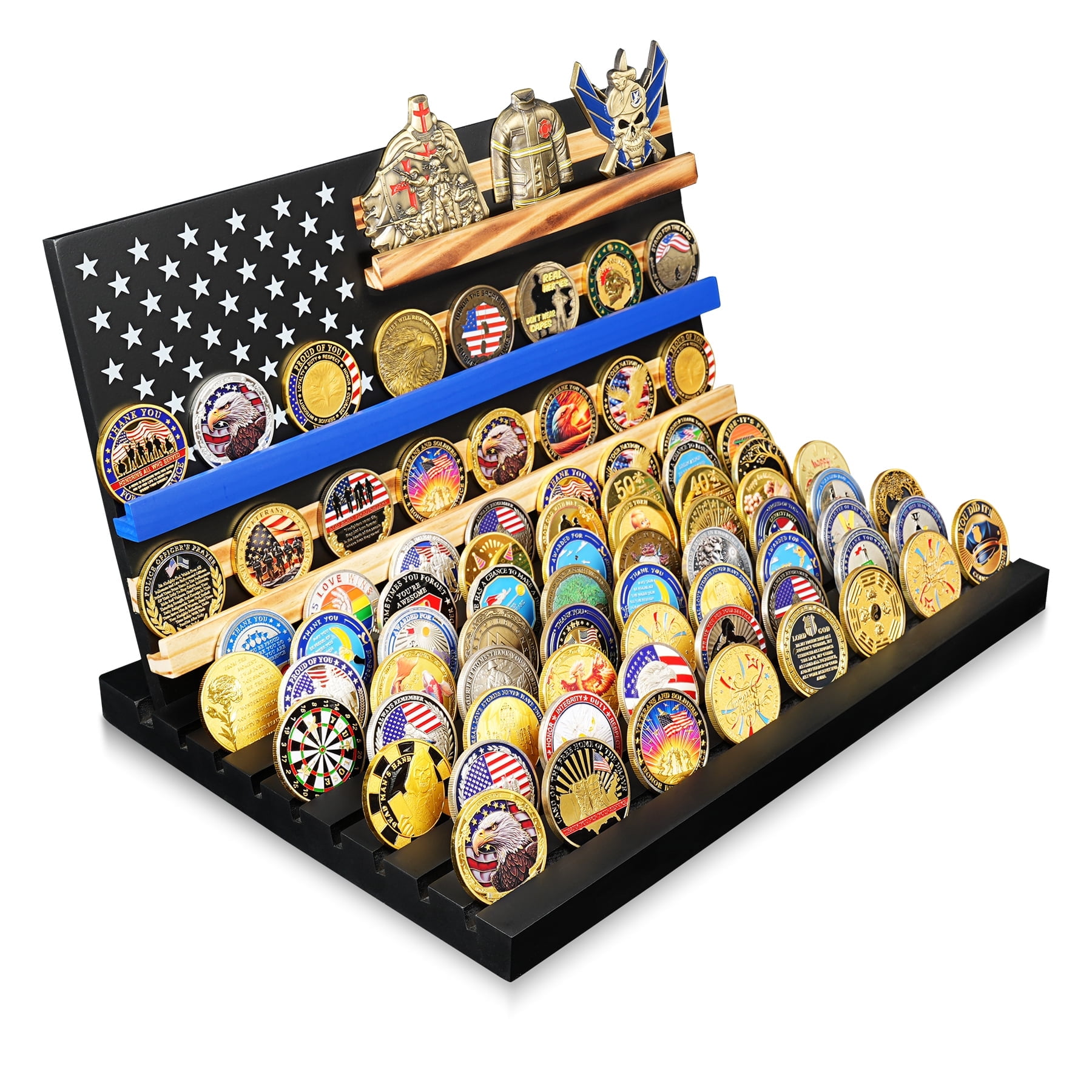 11 Rows Challenge Coin Display, Removable Military Coin Holder Display ...