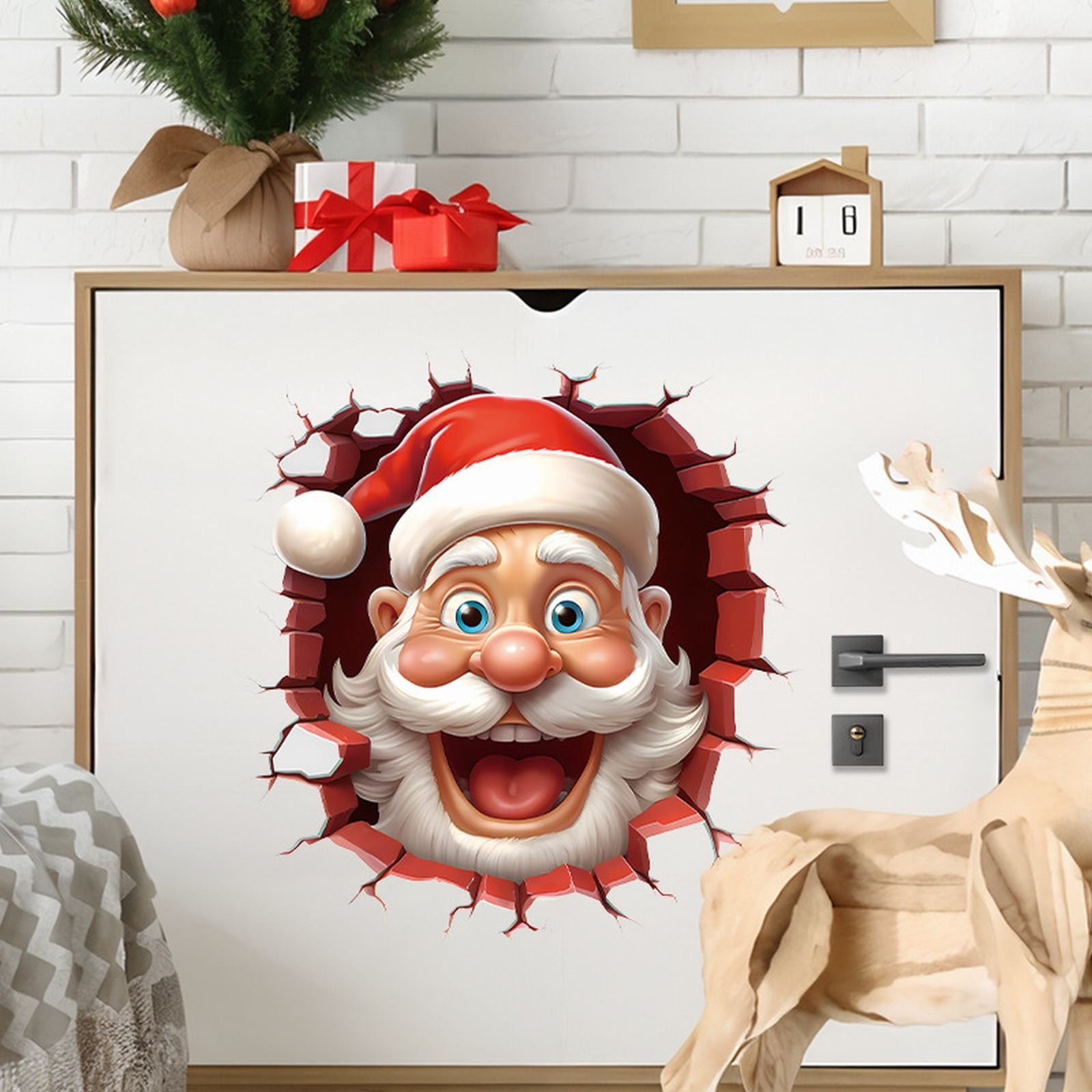 11" Santa Sticker Toilet Seat Decoration Christmas Sticker Bathroom ...