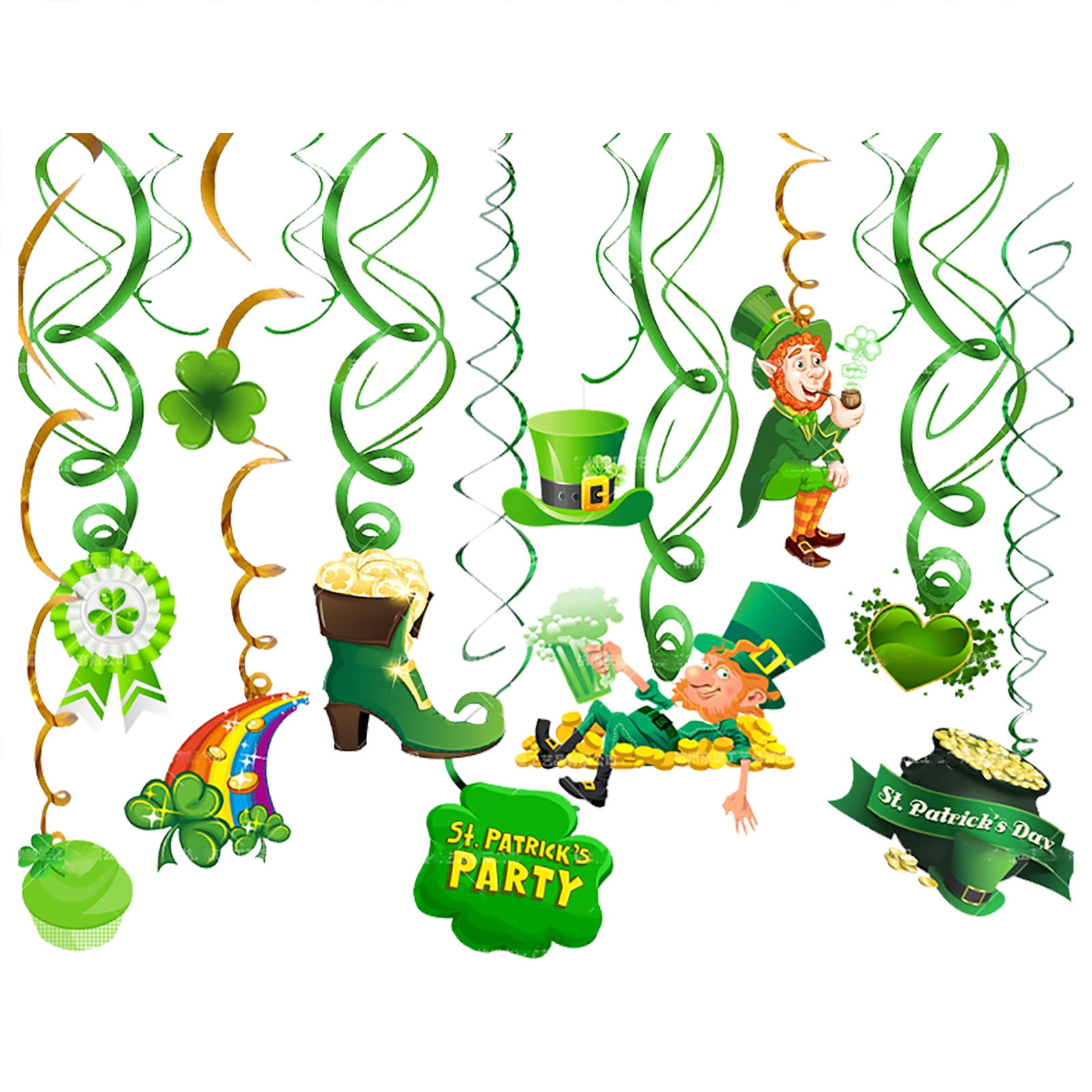 11 Screw Strap Fittings (3 Gold 8 Green) 11 St. Patricks Day Cards ...