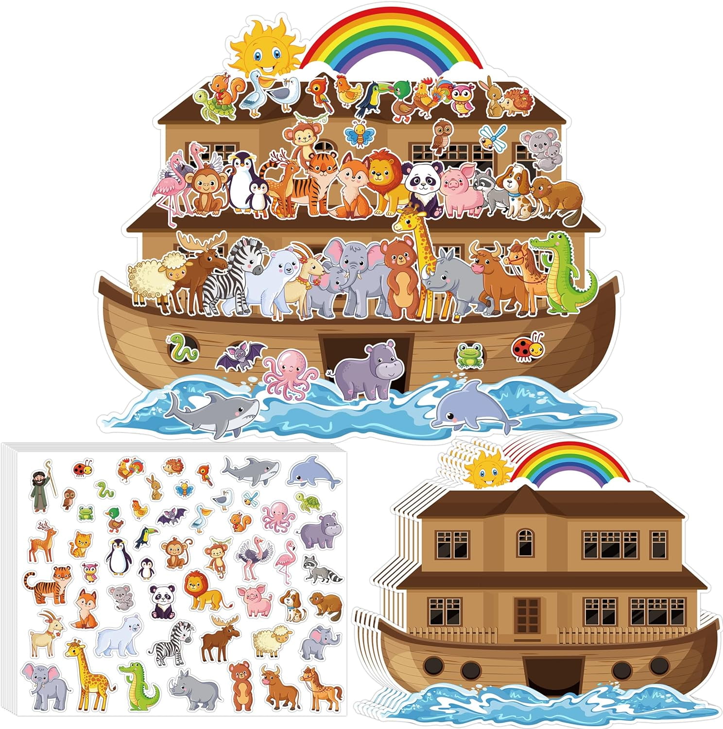 11 Set Noah'S Ark Animal Sticker Scene Kit Include 11 Backgrounds And ...