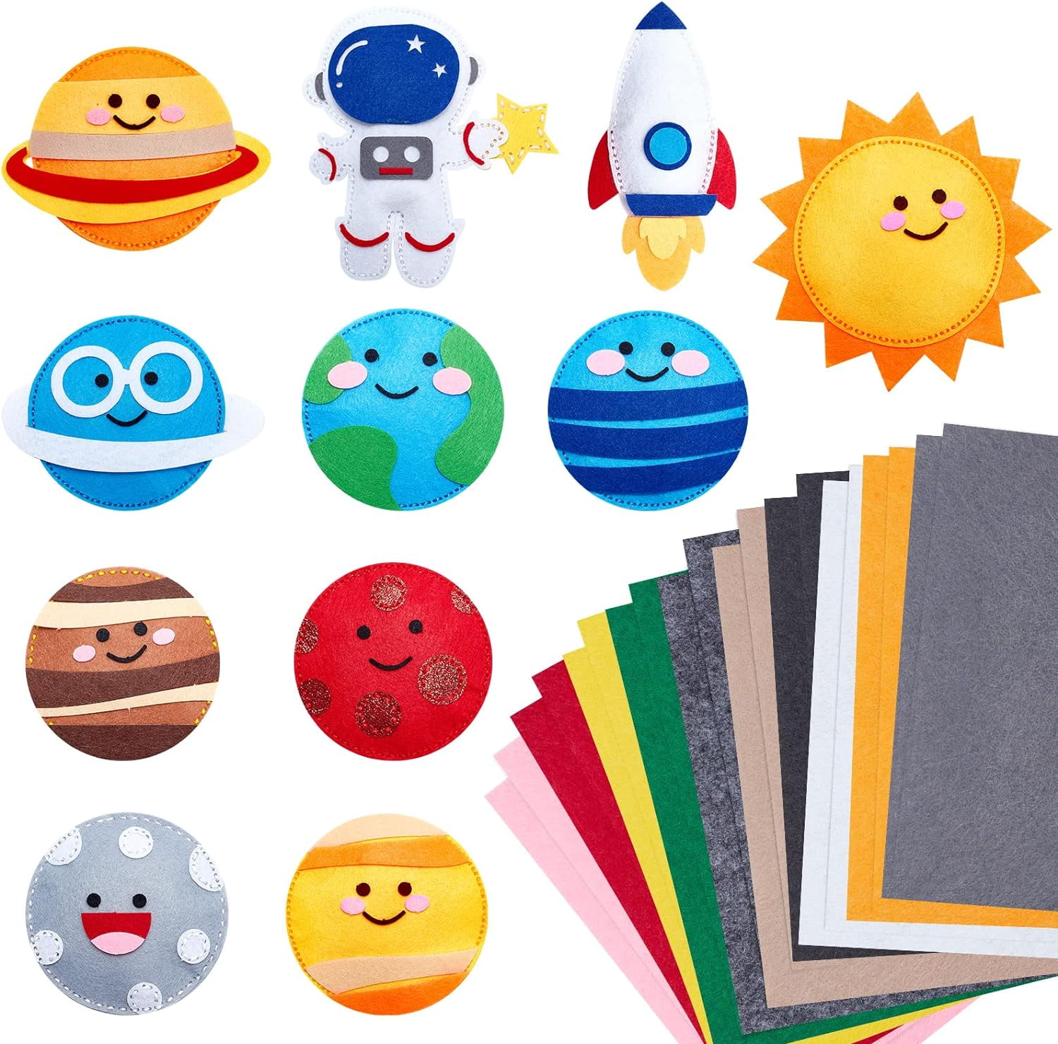 11 Set Sewing Kit Solar System Craft Kit Felt Stitch Art and Craft Make ...