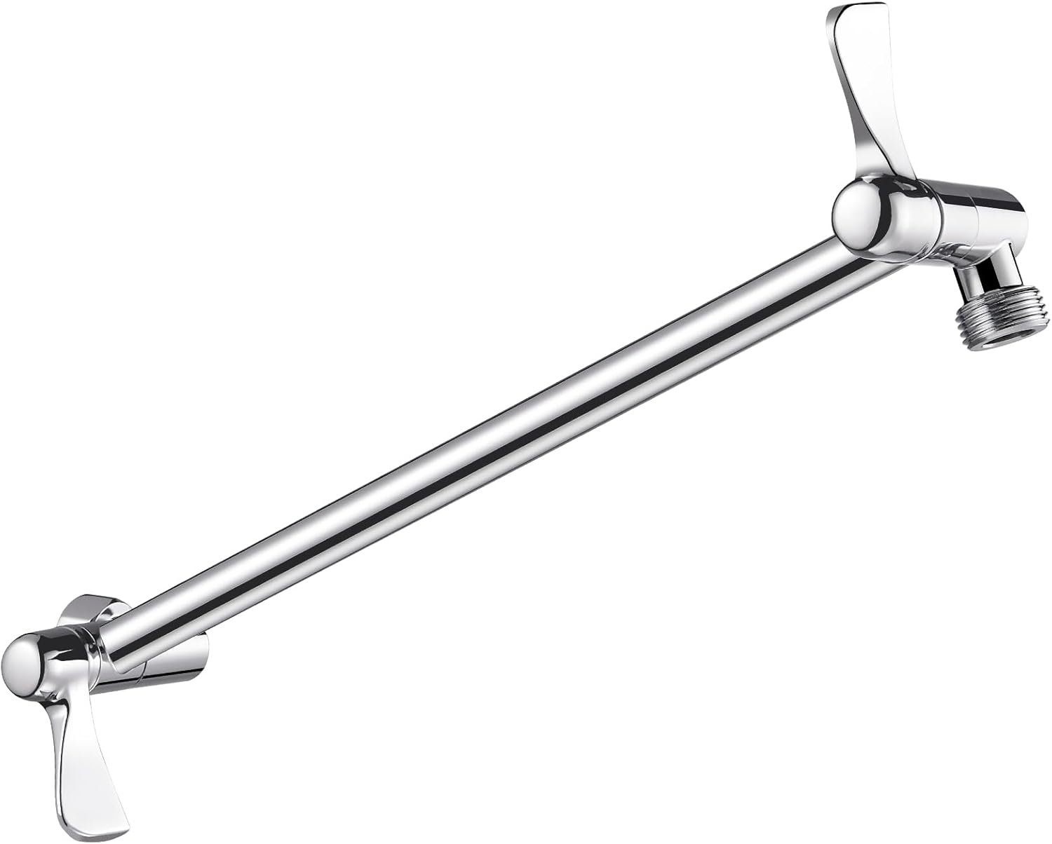 11" Shower Extension Arm, G1/2" Fitted Solid Brass Shower Arm Wall-mounted, 360° Adjustable ...