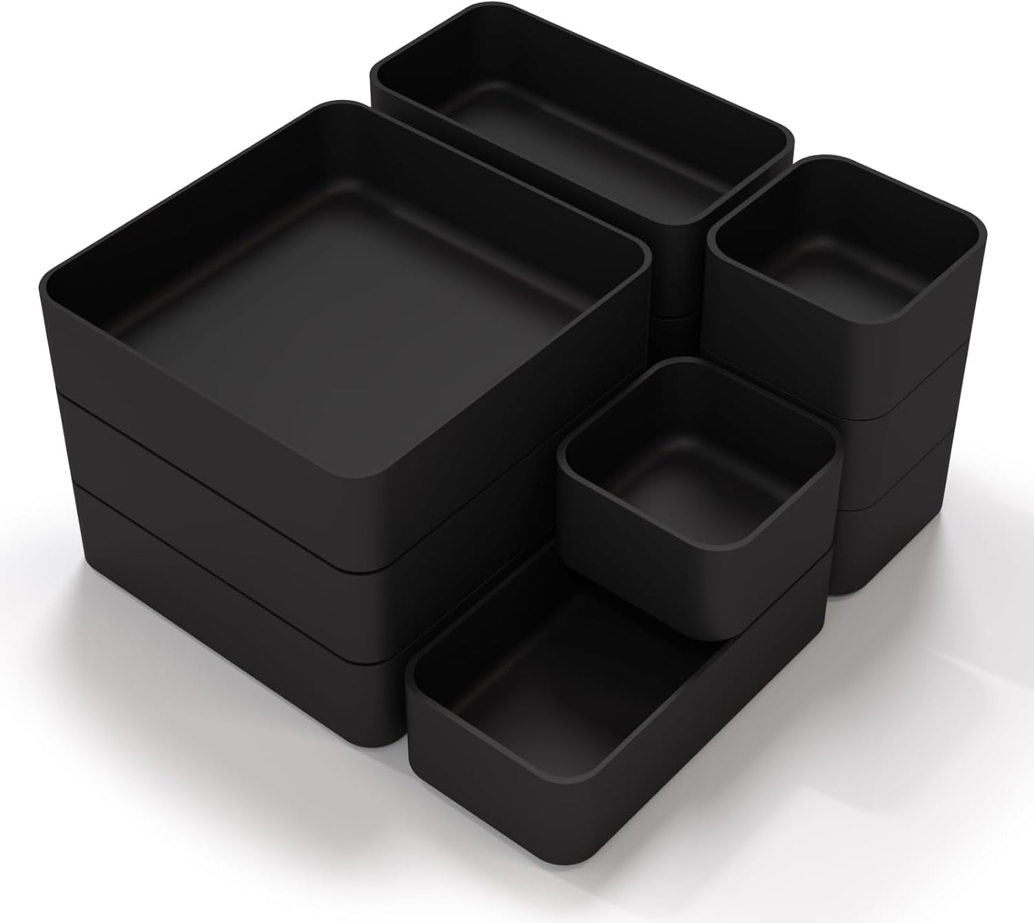 11- Stackable Drawer Organizer Set, Multi-size Desk Drawer Organizer ...
