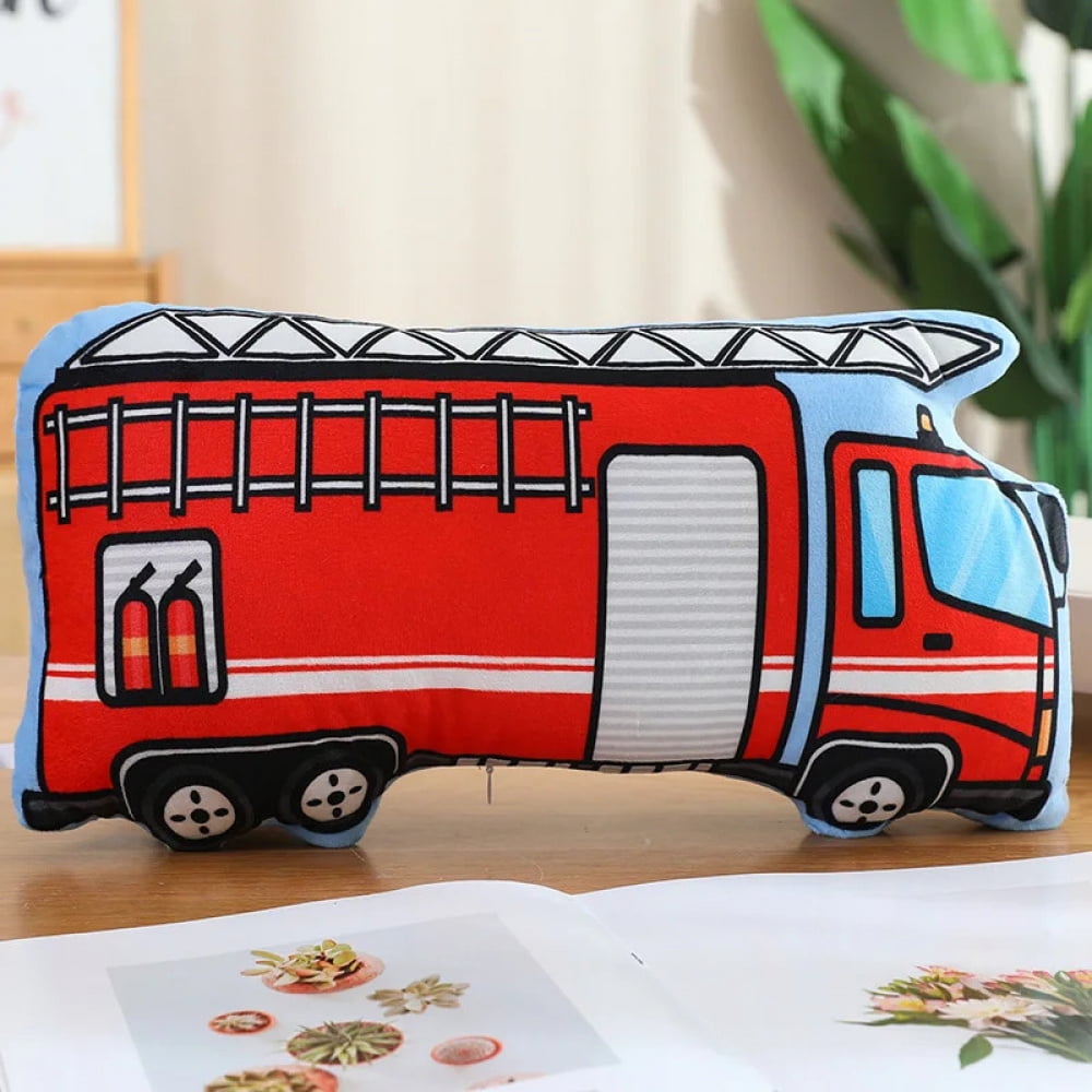 11 Styles Cartoon Vehicle Plush Toys Stuffed Train Police Car Fire ...