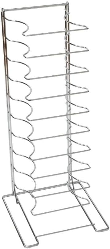 11- Tier Heavy Duty Chrome Plated Steel Pizza Pan Shelf Rack- 12" L x ...