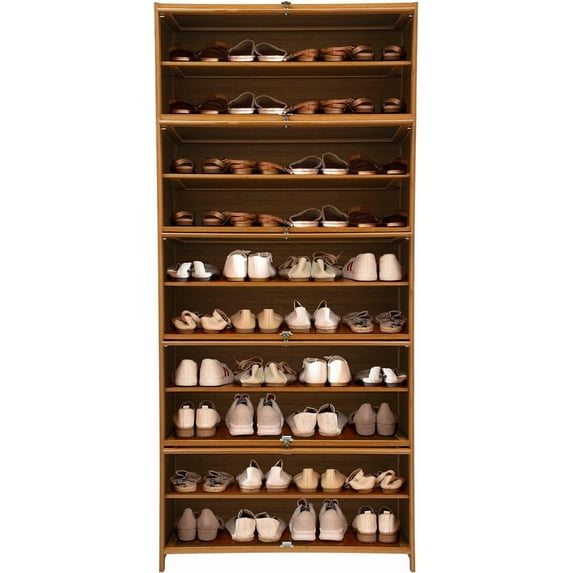 11-Tier Shoe Cabinet with Clear Doors,Adjustable Shelf Shoe Cabinet ...