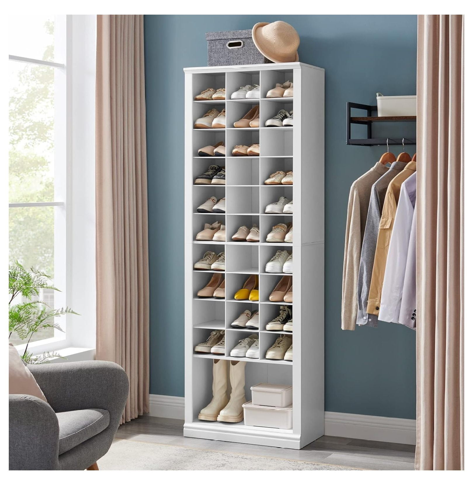 11-Tier Shoe Storage Cabinet, Free Standing Closet Organizers and ...
