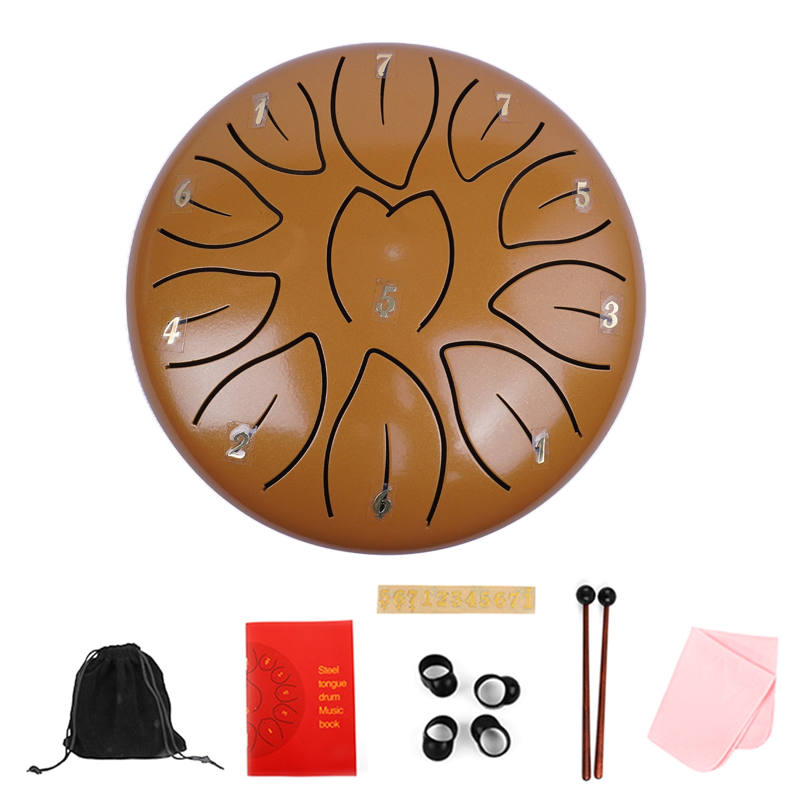 11 Tone Small Steel Tongue Drum Percussions Instrument Handpans Drum ...