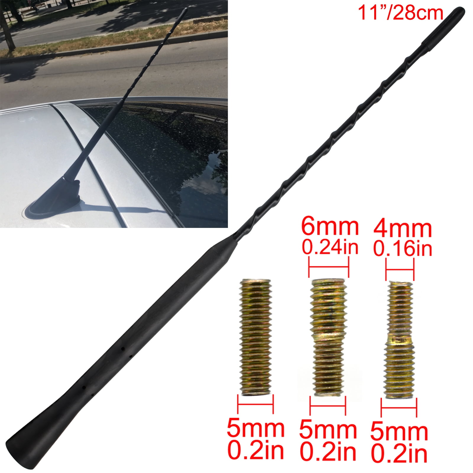 11” Universal Car Roof Antenna Aerial Mast Whip Signal Amplified Stereo ...