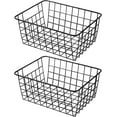 11" Upright Freezer Storage Baskets, Black Wire Storage Bins Small ...