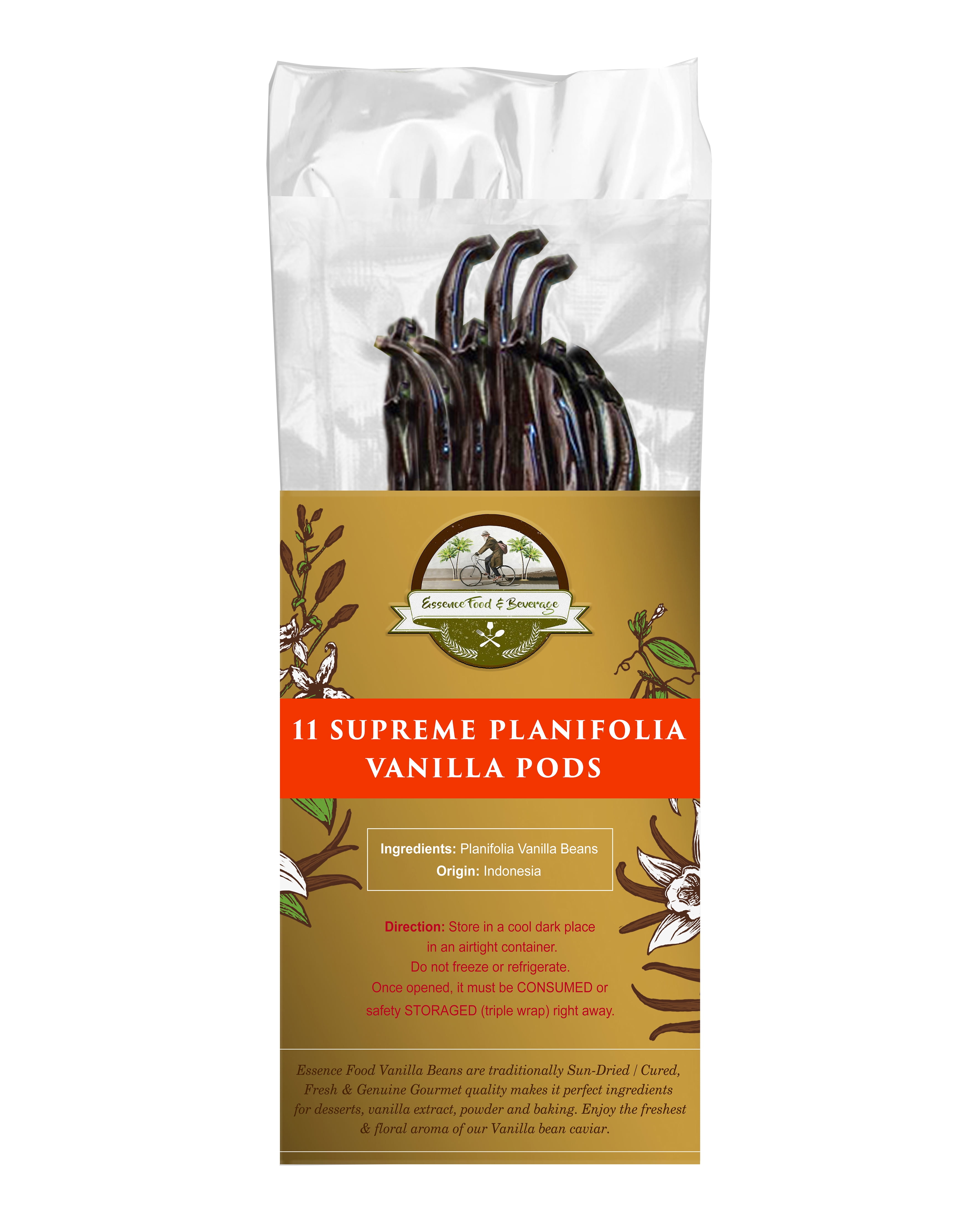 11 Vanilla Beans Grade A - Plump NON-GMO Planifolia Vanilla Bean pods ...