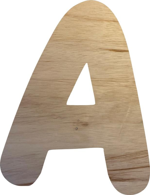 11'' Wooden Craft Letter A, Unfinished 1/4'' Cutout, Choose Your ...