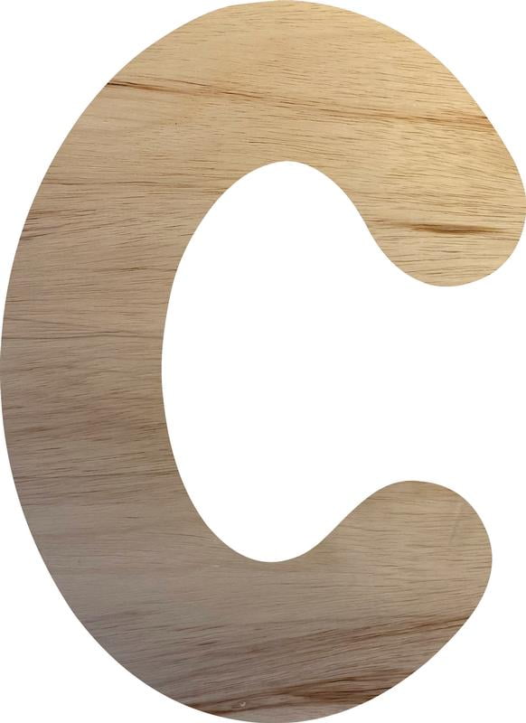 11'' Wooden Craft Letter C, Unfinished 1/4'' Cutout, Choose Your ...