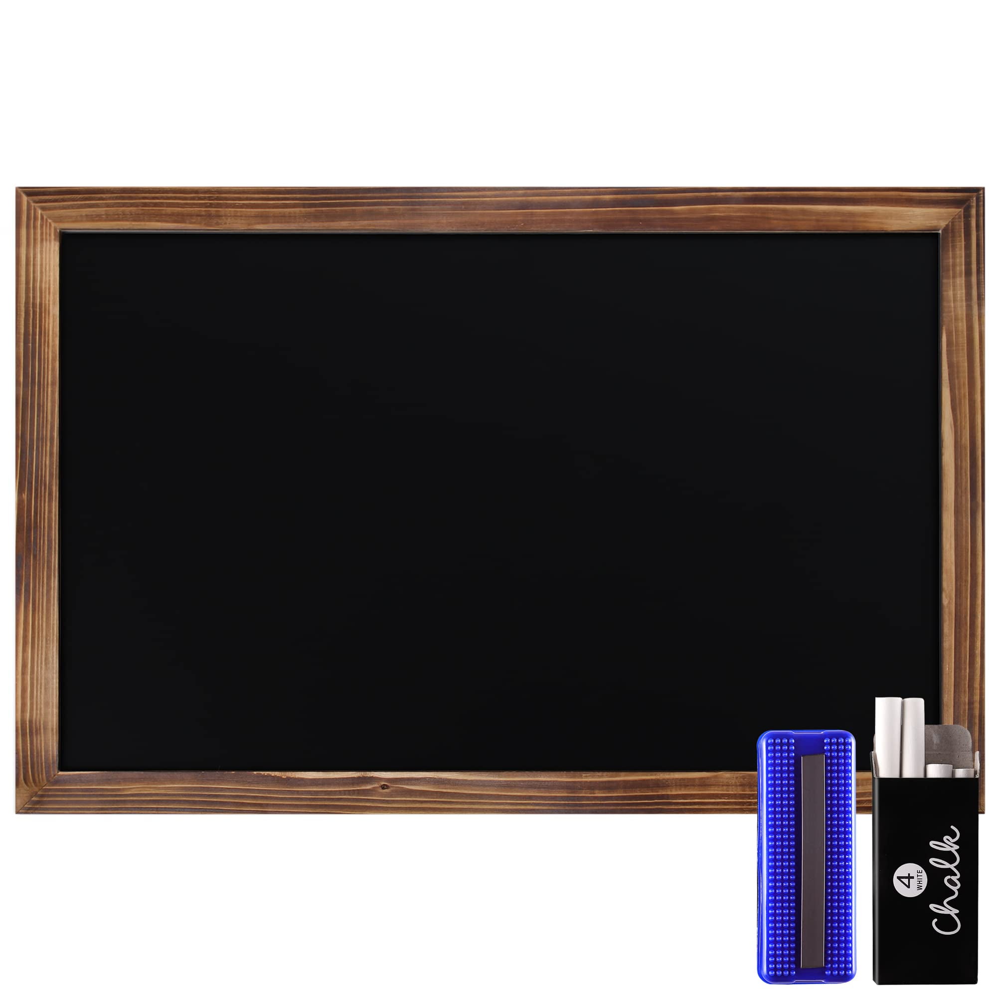 11" X 17" Farmhouse Chalkboard with Torched Brown Wood Frame, Magnetic ...