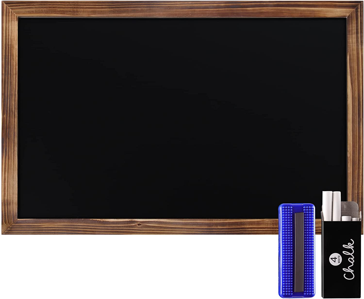 11" X 17" Torched Brown Solid Wood Frame Wall Chalkboard, Magnetic ...