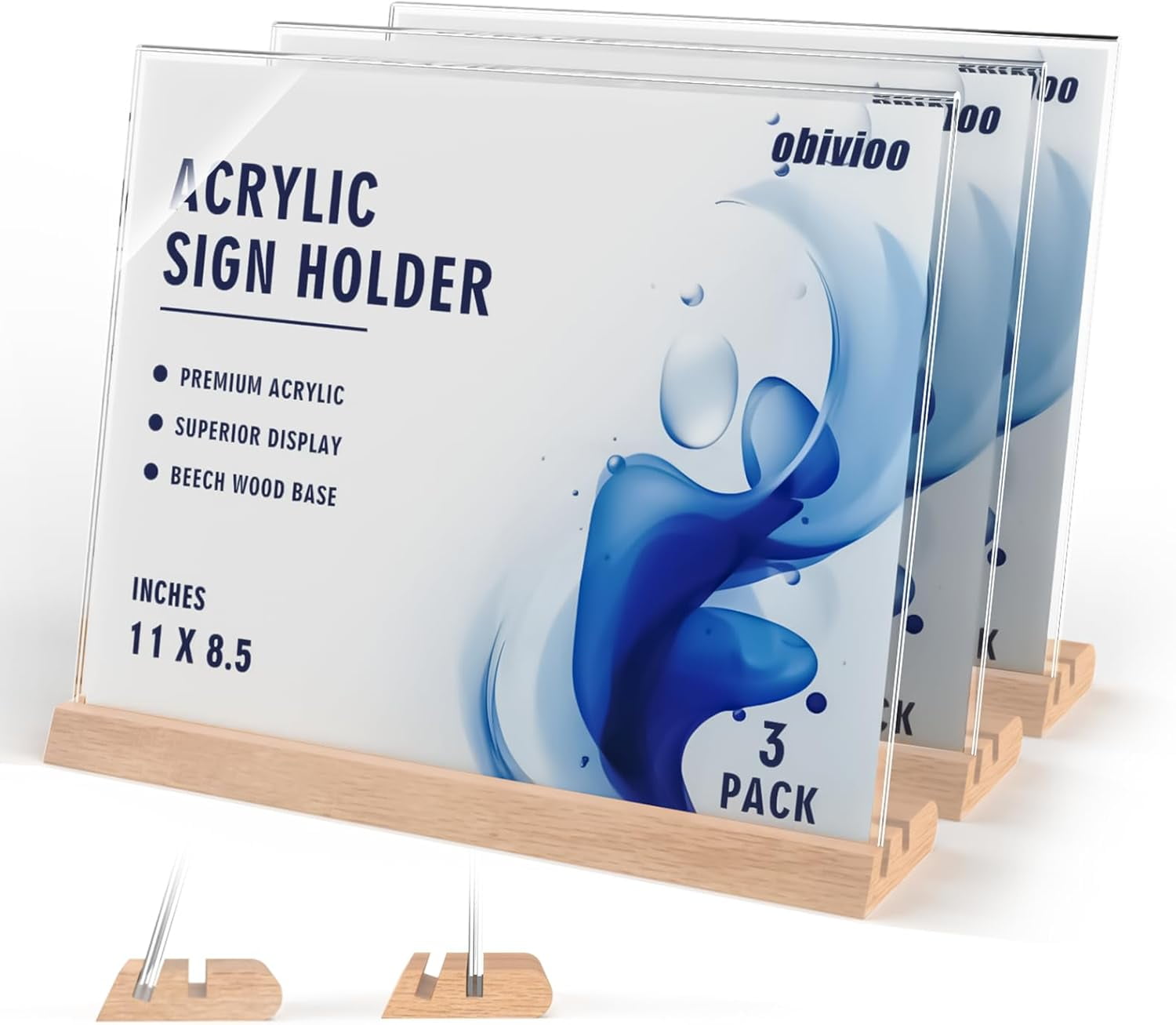 11 X 8.5 Horizontal Acrylic Sign Holder with Combined L and T-Shaped ...