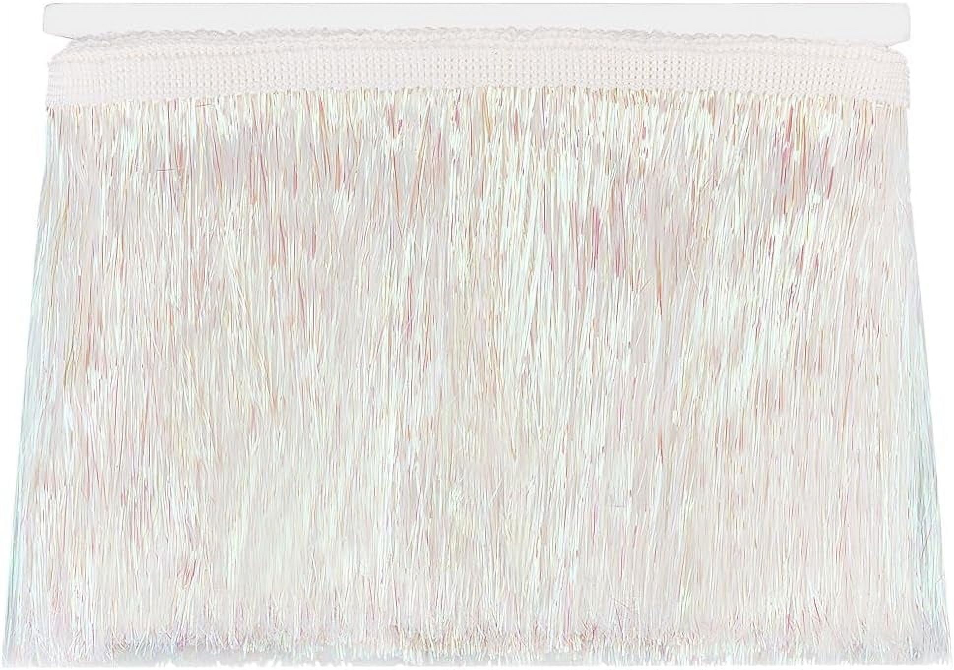 11 Yard x 5.9 inch Tinsel Fringe Trim Clear AB Metallic Foil Fringe ...