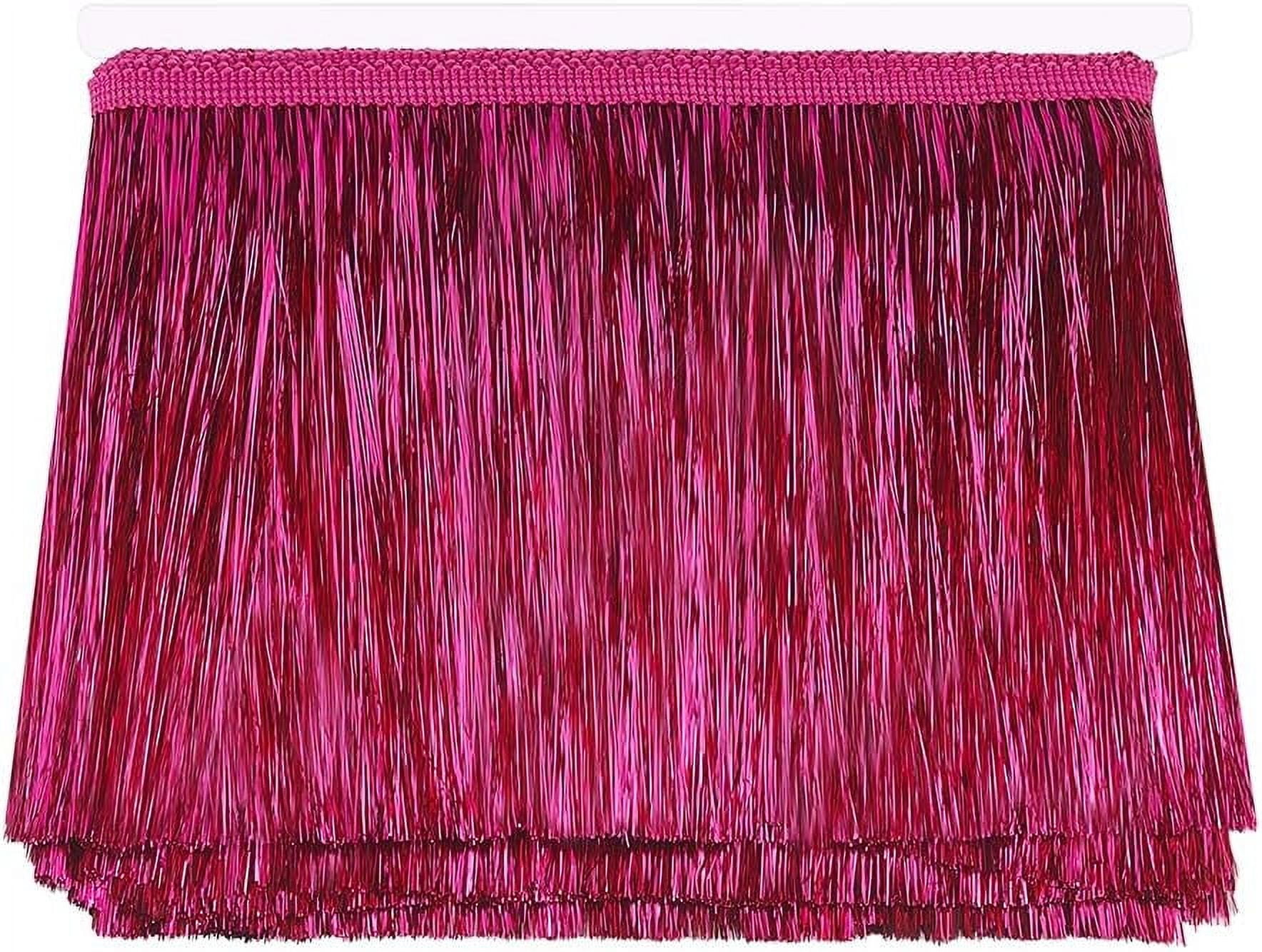 11 Yard x 5.9 inch Tinsel Fringe Trim Medium Violet Red Metallic Foil ...