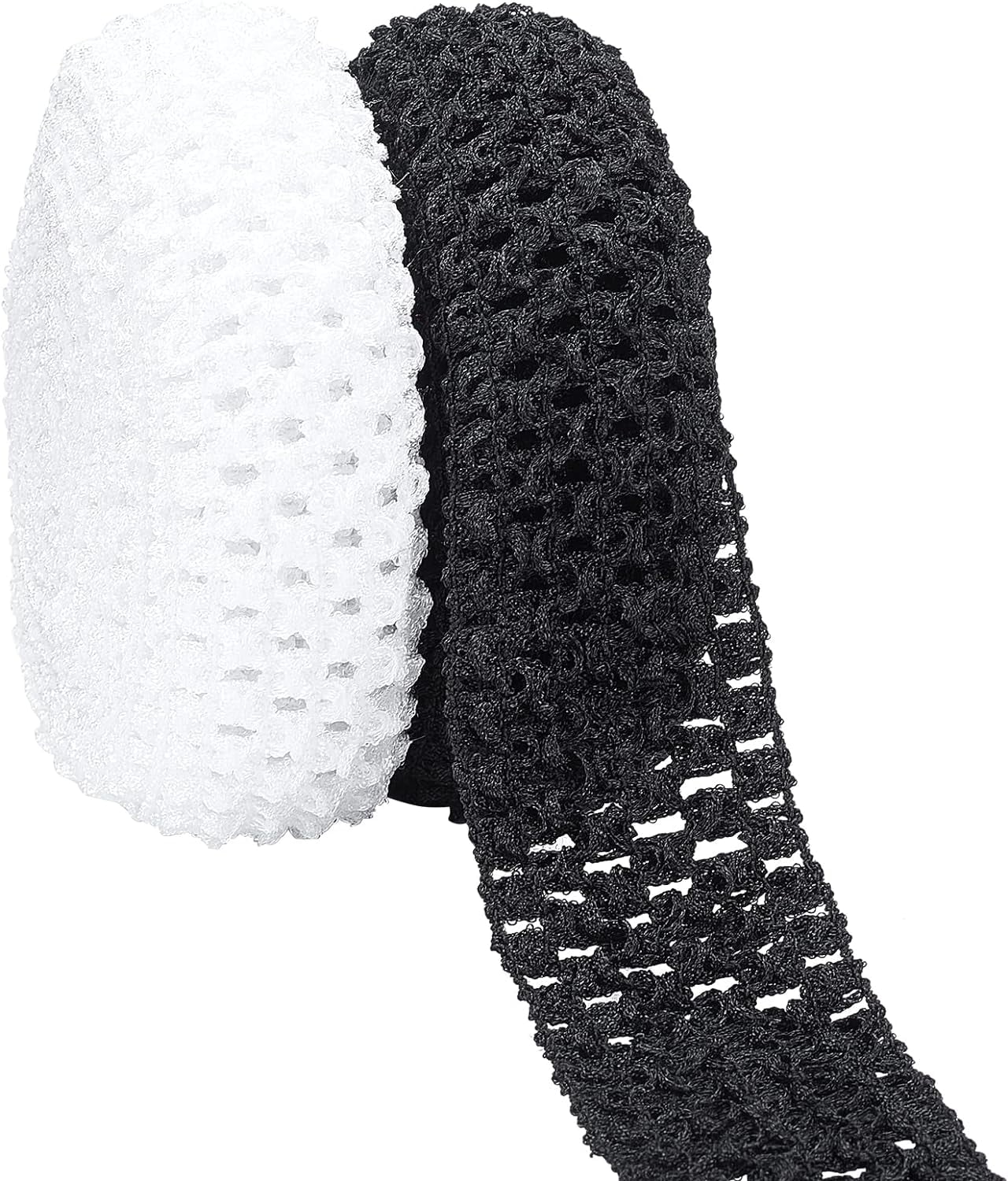 11 Yards 1.5" Wide Ribbon Crochet Stretch Trim 2-Color Elastic Crochet ...