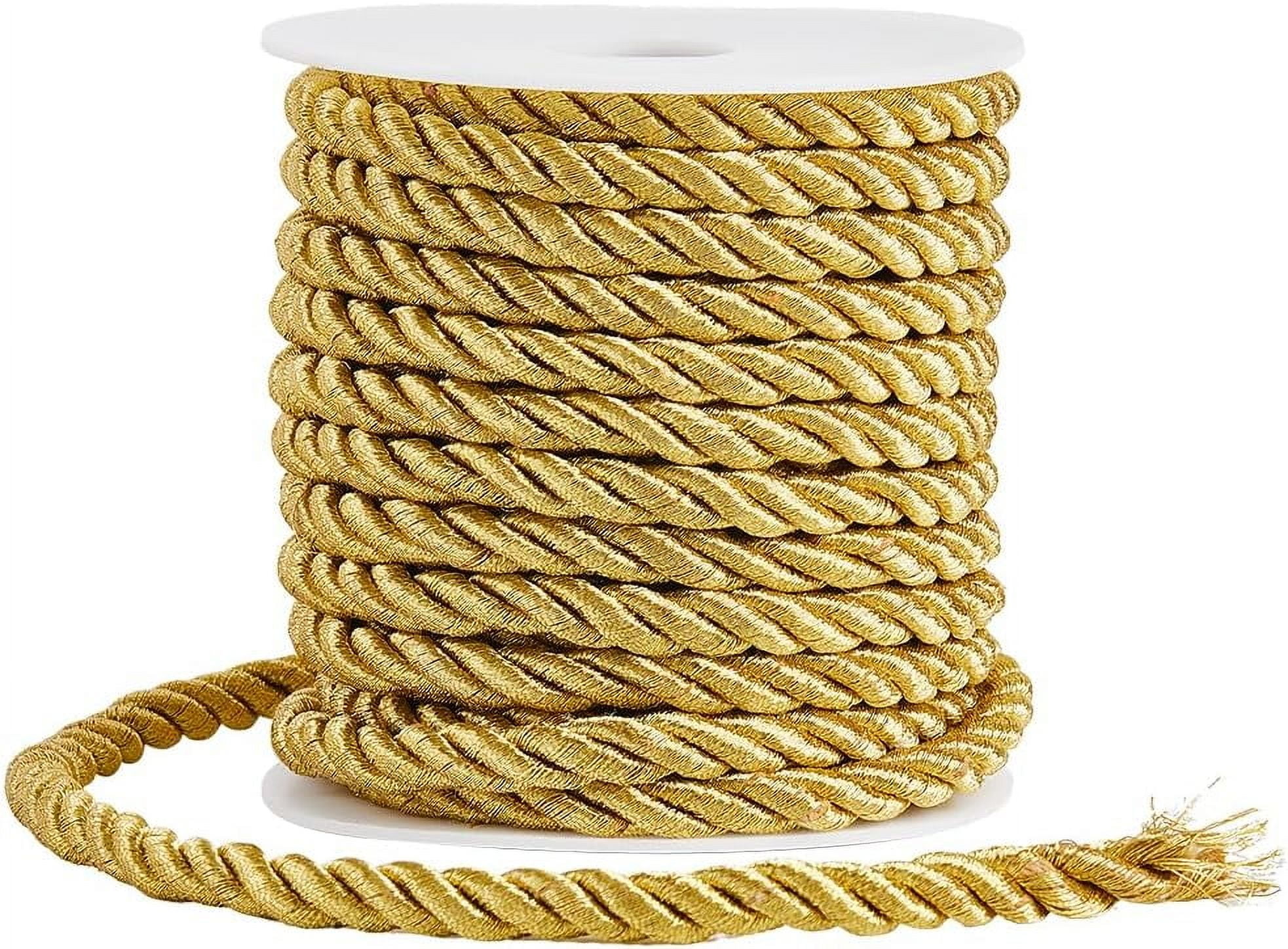 11 Yards/10M 9mm Twisted Cord Gold Decorative Rope Thick Polyester 3 ...